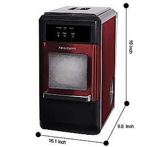 FRIGIDAIRE EFIC237 Countertop Crunchy Chewable Nugget Ice Maker, 44lbs per Day, Red Stainless