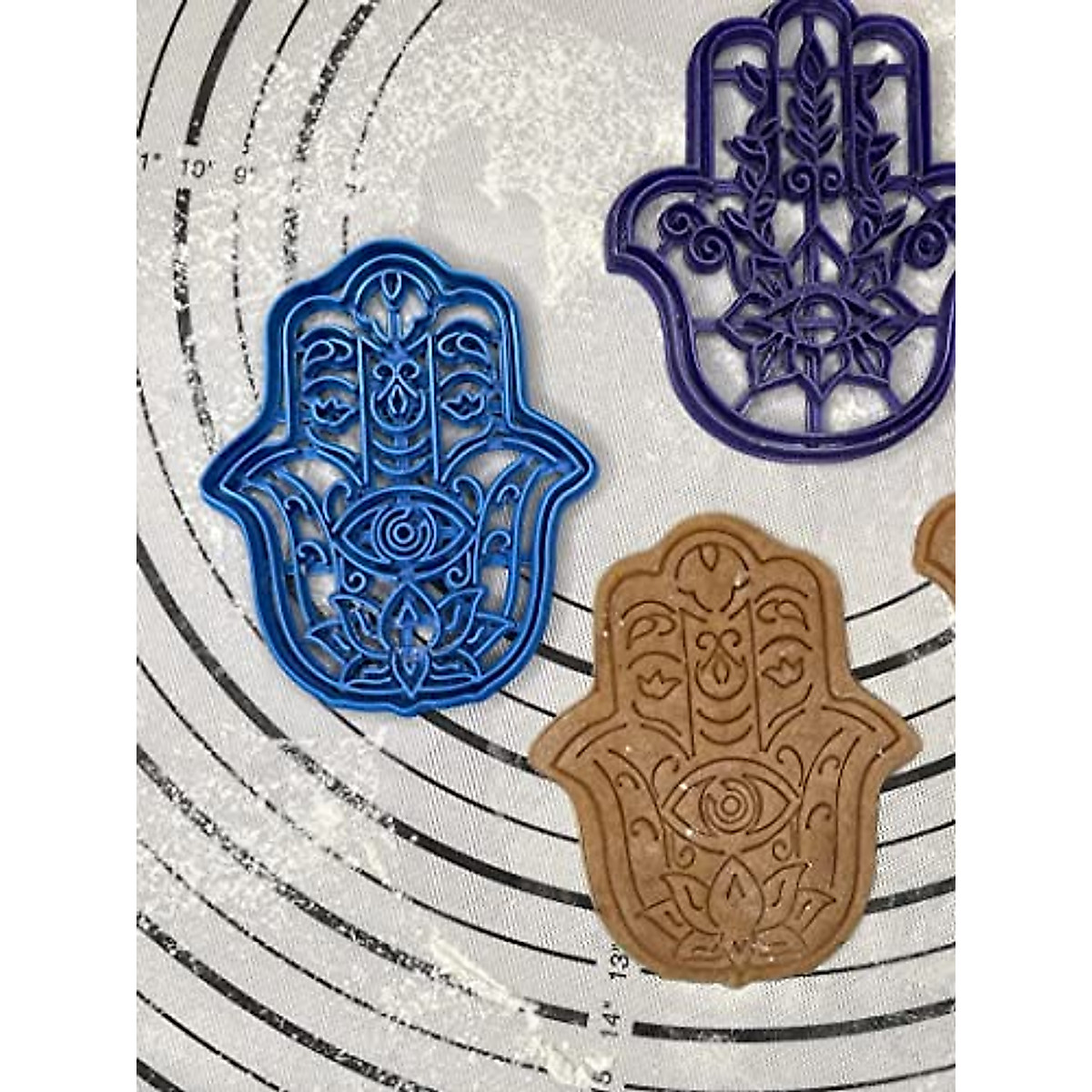 Premium Quality Set of 2 Hamsa Cookie Cutters & Molds 4” inch Produced by 3D Kitchen Art
