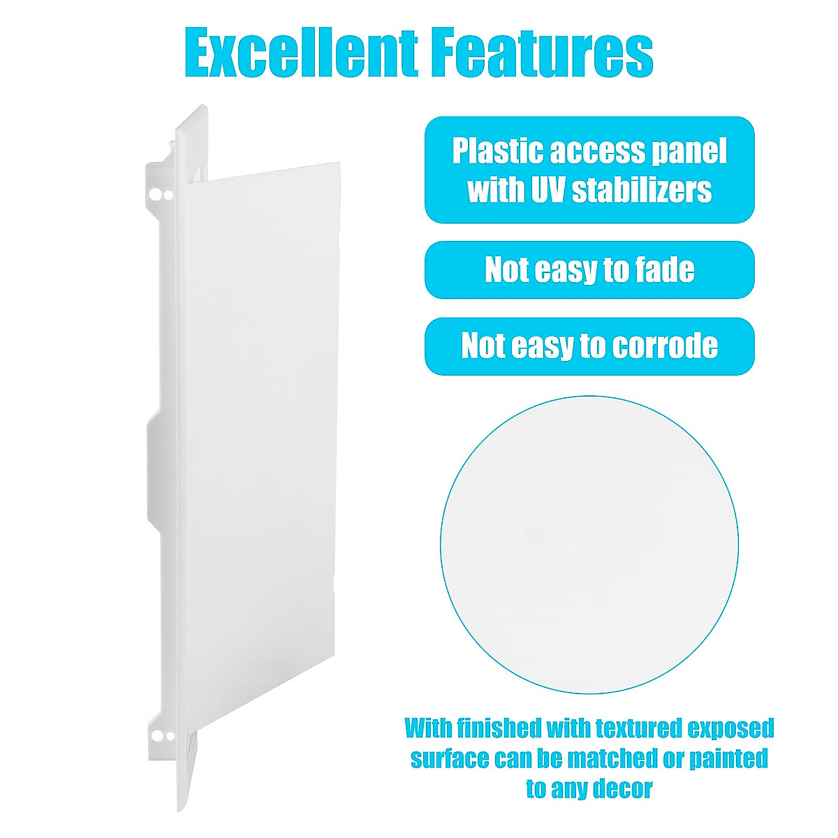 CABAX 8x12 inch Plastic Access Panel for Drywall Ceiling Reinforced Plumbing Wall Access Doors Removable Hinged, White