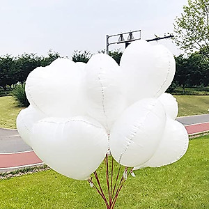 FVCENT Heart Foil Balloon | 30 Stück 18-inch Heart Helium Balloons Heart-shaped Foil Balloons Suitable for Birthday Wedding Bridal Valentine's Day Mother's Day Party (White)