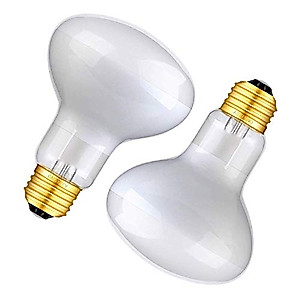 OMAYKEY 50W 2 Pack Basking Spot Heat Lamp Bulb Soft White Glow UVA Glass Cover Heat Lamp/Bulb/Light for Lizard Chameleon Bearded Dragon Snake Aquarium Reptile & Amphibian