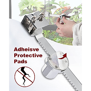 Naissian Sliding Glass Door Ratchet Lock, Lock for Sliding Glass Cabinet Door Locks with Keys Showcase Display Vivarium Reptile Cage Locks, Chrome Finish with 6 Key Aliked, Pack of 2