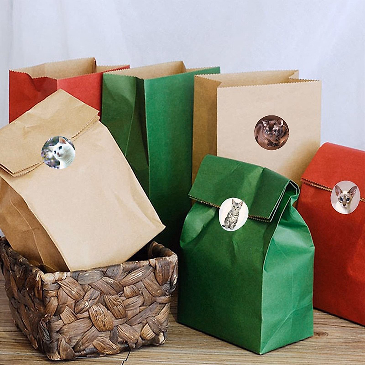 1000 Pieces Mini Cute Cat Stickers for Kids Reward Stickers Sealing Stickers in 16 Designs (1 Inch Diameter)