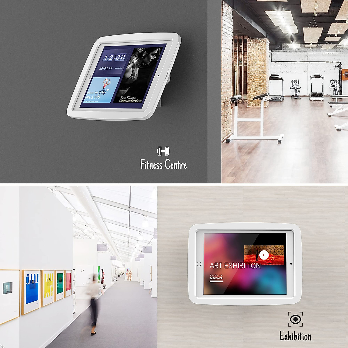 Beelta Tablet Wall Mount Compatible with 10.2 inch iPad 7th 8th 9th Gen Lockable Tiltable Anti Theft Security Adjustable