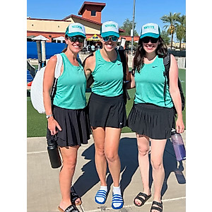 Ace the Moon Tennis Friends Trucker Hat with Mesh Back, Teal Hat for Men & Women, Tennis Hats for Women, Men & Teens, Gifts for Tennis Players, 5 Panel High Crown Foam Front Hat, Fits Most Head Sizes