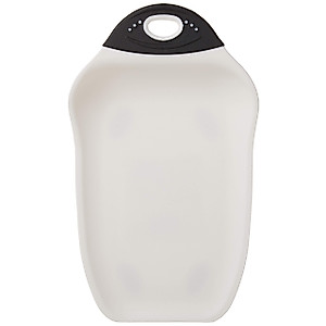 Dexas Chop & Scoop Cutting Board, 6.5 by 10.5 inches, White with Black Handle