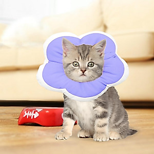 Adjustable Petal Cat Cone Collar Soft, Cute Waterproof Elizabethan Recovery Collar for Kittens and Small Dogs, Anti-Bite Lick Wound Healing Protective Neck Cone After Surgery Collar for Small Pets