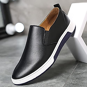 BSROT Men's Casual Oxford Shoes Slip-on Dress Shoes Comfortable Fashion Sneakers Black 8US