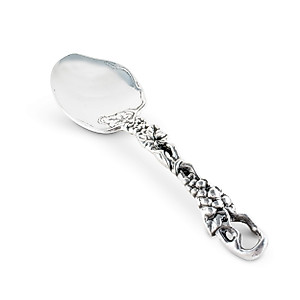 Arthur Court Designs Metal Buffet Serving Spoon in Grape Pattern Sand Casted in Aluminum with Artisan Quality Hand Polished Designer Tarnish-Free 11.5 inch Long