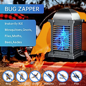 WVV Bug Zapper Outdoor, 1700V Electric Mosquito Zappers Killer, Waterproof Insect Fly Trap,Electronic Light Bulb Lamp for Outdoor and Indoor
