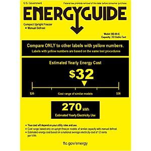 ADT Mini Freezer for Compact Space Small Freezer (Black, 3.0 Cubic Feet)