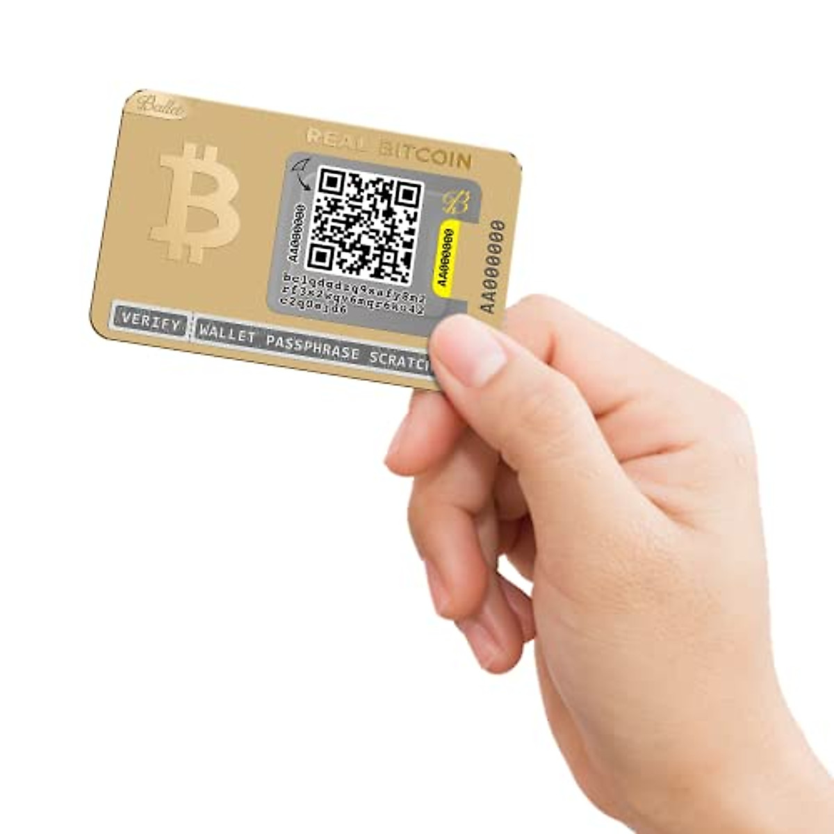Ballet REAL Bitcoin, Gold Edition - The Easiest Crypto Cold Storage Card, Cryptocurrency Hardware Wallet with Multicurrency and NFT Support (Single)