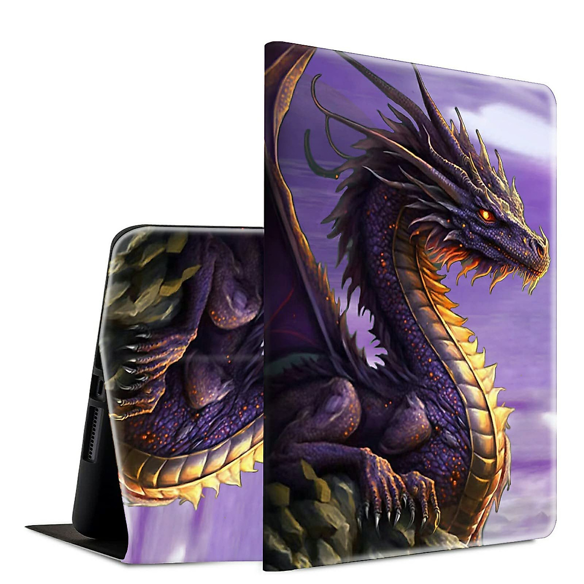 Case for All-New Kindle Fire HD 10 & 10 Plus Tablet 11th/13th Generation 2021/2023 Lightweight Smart Case Adjustable Stand Protective Cover with Auto Wake/Sleep - Purple Dragon