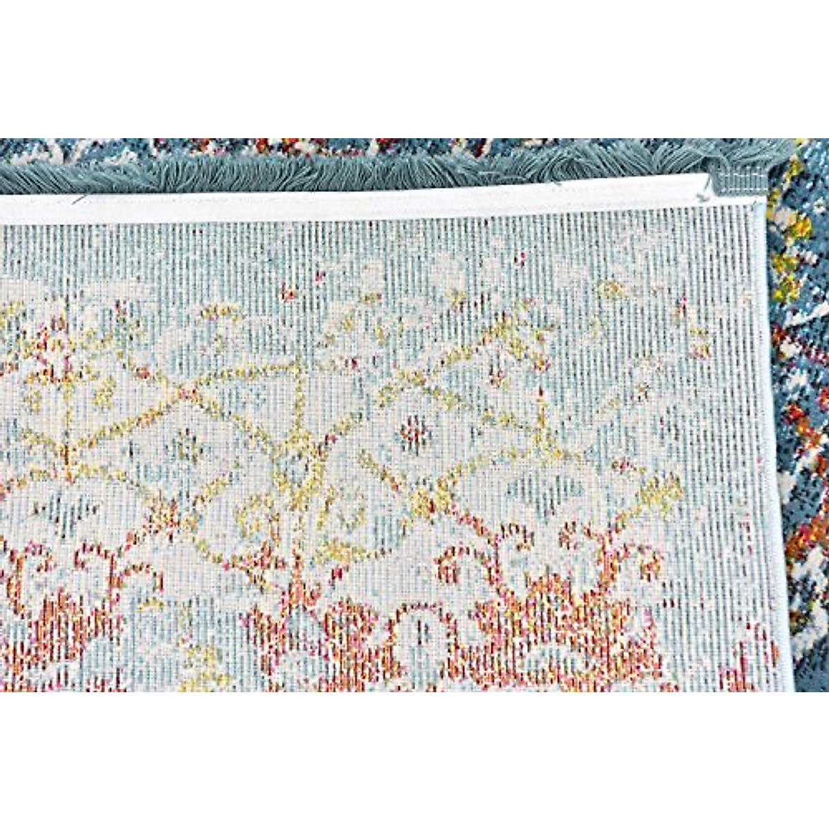 Unique Loom Baracoa Collection Area Rug-Alamar, 5' 5" x 8' Rectangle, Blue/Olive