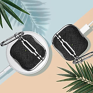 OLLSA AirPods Pro Case Cover Black Hard Shell Keychain Accessory Support Apple Airpod Pro 2019 Wireless Charging Case iPods Pro Case Men & Boys [Front LED Visible], 1.96*2.56*0.98 inch (ef-068)