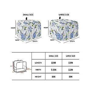 Hydrangea Toaster Cover, 4 Slice Toaster Cover Watercolor Flower Famr Style Kitchen Small Appliance Covers, Dust and Machine Washable Bread Maker Cover (12w X 11d X 8h)