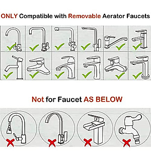 Multi-Thread Faucet to Hose Adapter, Garden Kitchen Hose Adapter, Kitchen Sink Faucet Adpater to Garden Hose, Brass Bathroom Aerator Adapter for Male to Male and Female to Male, Chrome (2 Types)