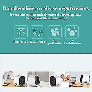 HJINGBIN Air Cooler Bedroom, 7 Color Led USB Mini Portable Air Conditioner, Professional Sturdy Air Con Portable Unit Suitable for Home and Office