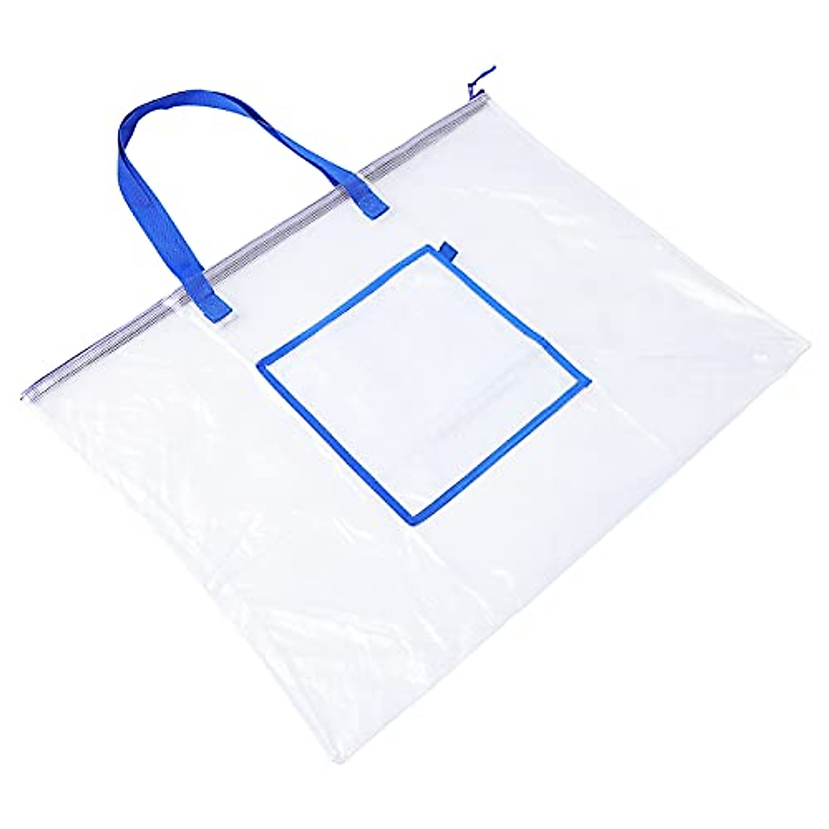 Healifty Art Portfolio Tote Bag PVC Waterproof Painting Board Storage Bag Drawing Tools Carry Bag for Bulletin Boards Artwork Charts and Teaching Material Blue