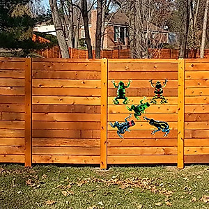 Onebest 5 Pack Metal Frog Wall Decor,Outdoor Garden Frog Ornaments,Iron Frog Wall Sculpture Art,Metal Climbing Frog Wall Hanging Decorations for Garden,Fence,Home