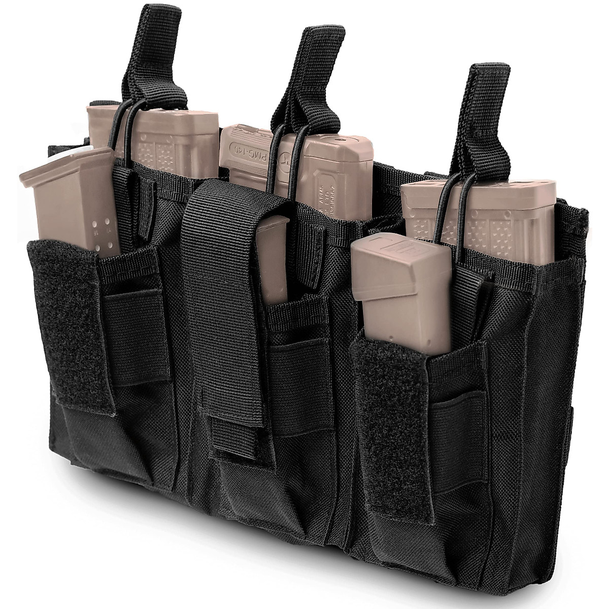 Molle Mag Pouch for Rifle & Pistol Ammo, Super Durable, Lightweight and Secure. Triple Stacker Magazine Pouch for High Speed Use