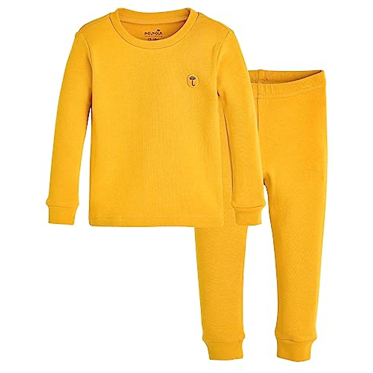 moimoln Solid Soft Cotton Modal Baby Toddler Boys Girls Snug fit Pjs Pajama Long Sleepwear Mustard 5T