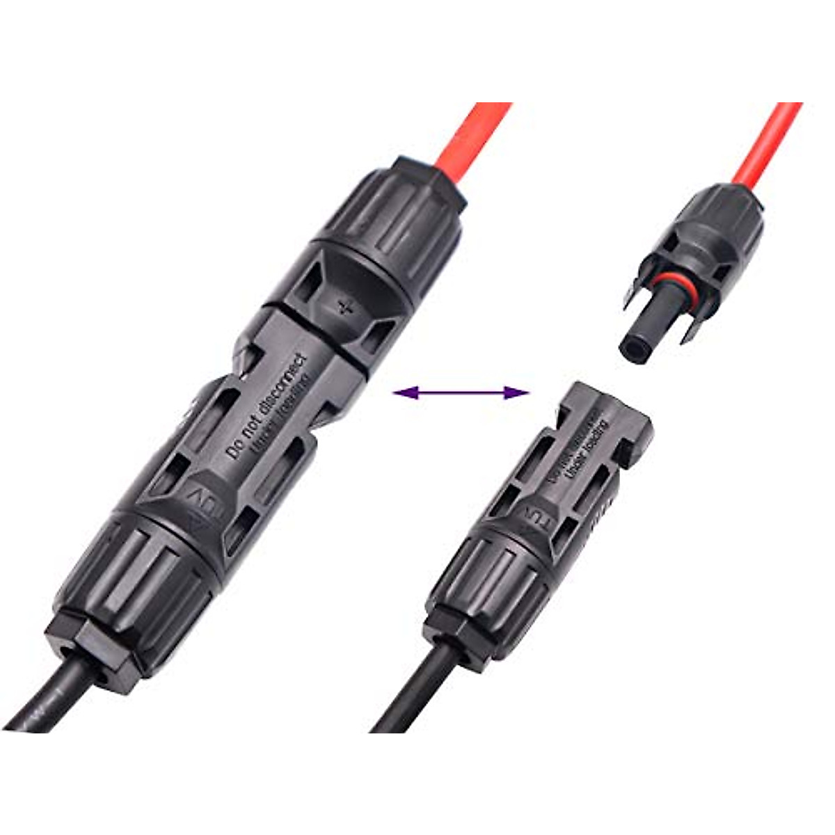 AAOTOKK 10AWG Solar Female & Male Connector to 2 Pin Male Power Industrial Circular Connector for fit Solar Panel Suitcase, Forrest River RV Ports, Grand Design RV's Industry (0.4m/1.3ft)