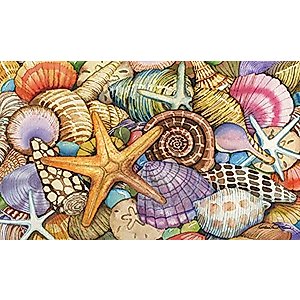 Toland Home Garden 800033 Shells of The Sea Summer Door Mat 18x30 Inch Beach Outdoor Doormat for Entryway Indoor Entrance