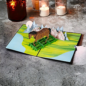 Rykamia Horse Pop Up Card, Blank Horse Card, Horse Birthday Card, Horse Thank You Card, Horse 3D Card, Horse Gift, Horse Get Well Card, Equestrian Gift, Card for Mom, Dad, Friends, Son, All Occasion