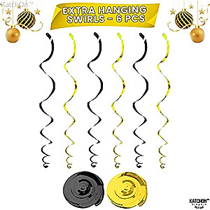 Happy New Year Hanging Swirl Decorations | Happy New Year Banner 2023 | New Years Hanging Decorations, No DIY | New Years Eve Party Supplies 2023 | Happy New Year Backdrop for Happy New Year 2023