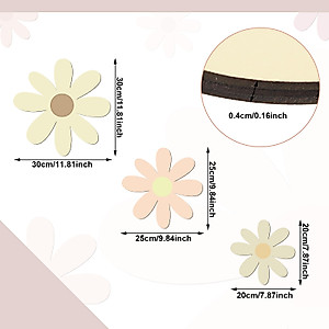 Thyle 6 Pcs Daisy Wall Decor Wooden Daisy Wall Art White Flowers Signs Hanging Plaque for Home Nursery Bedroom Farmhouse Bathroom Decorations Housewarming Gifts (Pink Style)