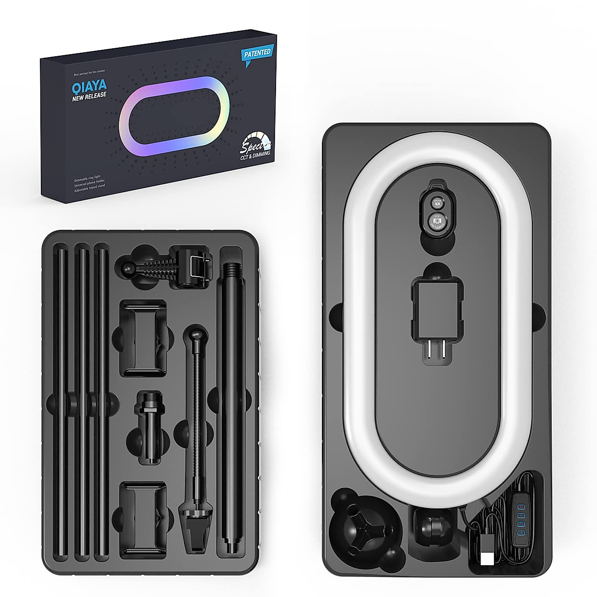 Ring Light with Stand and Phone Holder, 14" Selfie Lights 77" Tall Tripod with Remote Compatible with iPhone Phone LED Halo Standing Lighting for Makeup TikTok YouTube Camera Photography Zoom Videos