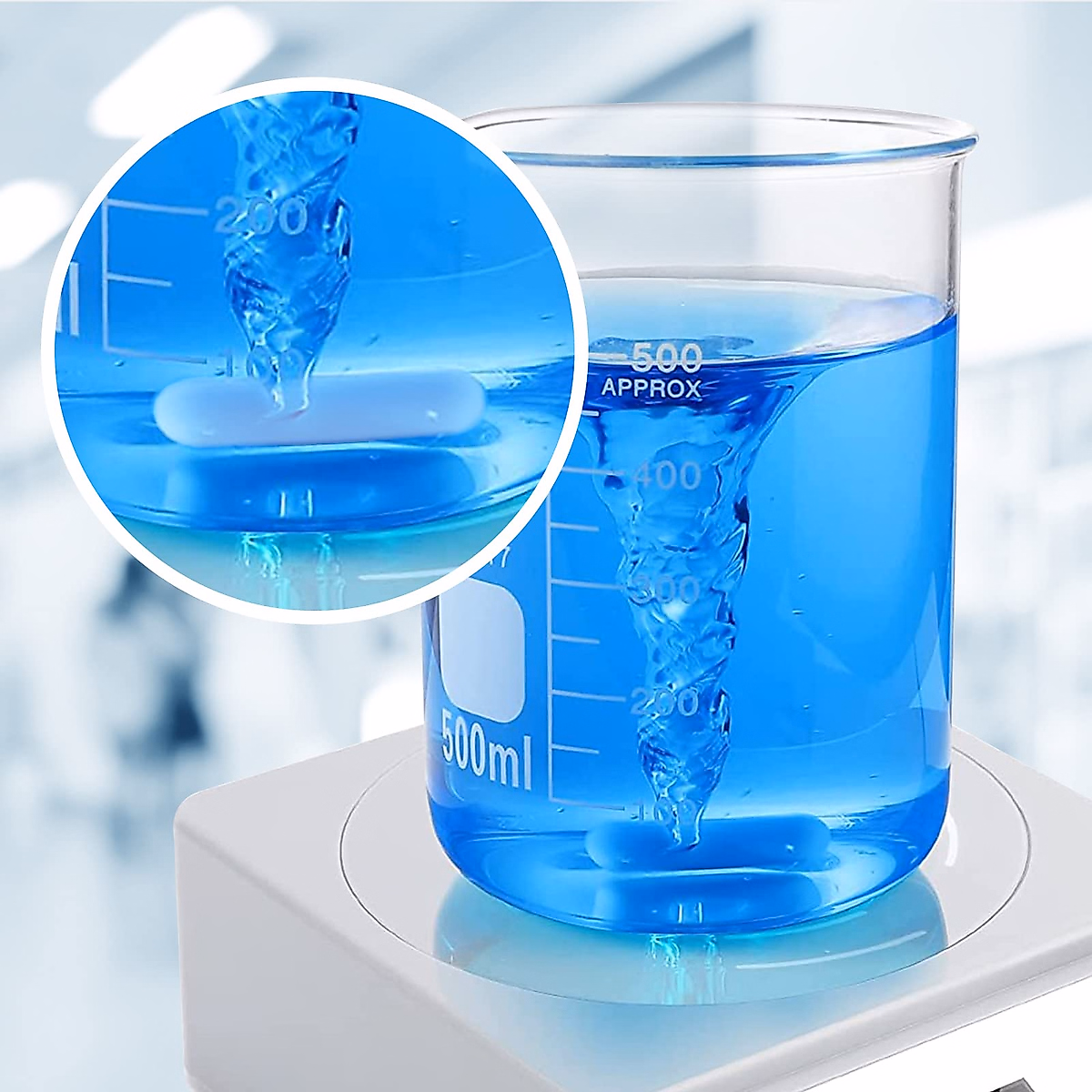 5 Pcs 25mm(1 inch) PTFE Magnetic Stirrer Mixer Stir Bar,White Color,Laboratory Bar,Stir Plate Bar,7mm25mm Stir Bars