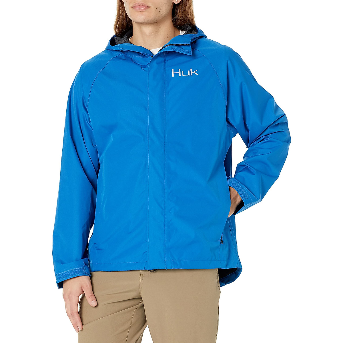 HUK Men's Gunwale Rain Water & Wind Proof Jacket, Blue, X-Large