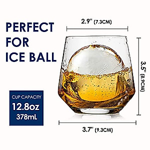 JBHO Premium Whiskey Glasses - Set of 6-12 Oz Scotch Glasses - Old Fashioned Non-Lead Crystal Glass - Gift-Box Idea for Scotch Lovers/Style Glassware for Bourbon/Rum glasses/Bar Cocktail Glasses