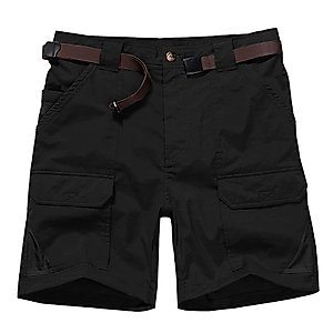 Jessie Kidden Womens Stretch Cargo Hiking Shorts Quick Dry Elastic Waist 7" Casual Shorts for Women Black