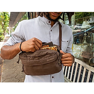Gootium Canvas Backpack x Crossbody Pack - Casual Vintage Style Cloth Daypack Combo