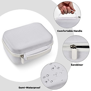 Case Compatible with Phomemo M110 Label Maker - Portable Mini Bluetooth Thermal Label Maker Carrying Storage Bag for Printer Labels, USB Cable and Accessories (Box Only) - White