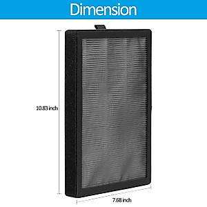2 Packs KF250 H13 True HEPA Filter Replacement Compatible with Kenmore 1200e Series Air Purifier PM2010, for Rooms up to 1,500 Sq. Ft. 3-in 1 H13 True HEPA Filter