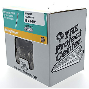 The Hillman Group 48248 8 X 1-1/4-Inch Square Drive Flooring Screw, 500-Pack,Black