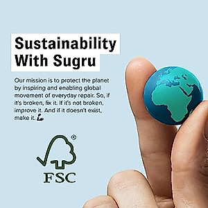 Sugru by Tesa - All Purpose Super Glue, Moldable Craft Glue for Indoor & Outdoor - Adhesive Glue for Creative Fixing, Repairing, Bonding & Personalizing - 3 Pack - Black, White & Gray (3.5g/ea)