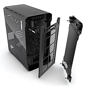 Phanteks (PH-ES314ETG_BK) EVOLV mATX Tempered Glass Edition Aluminum Exterior RGB LED Illumination Micro Tower Case, Satin Black