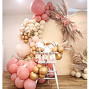 Dusty Rose Pink Nude Peach Neutral Brown Ivory White Boho Balloons Balloon Garland Kit, Boho Neutral Birthday Wedding Baby Shower Party Decorations for Girl