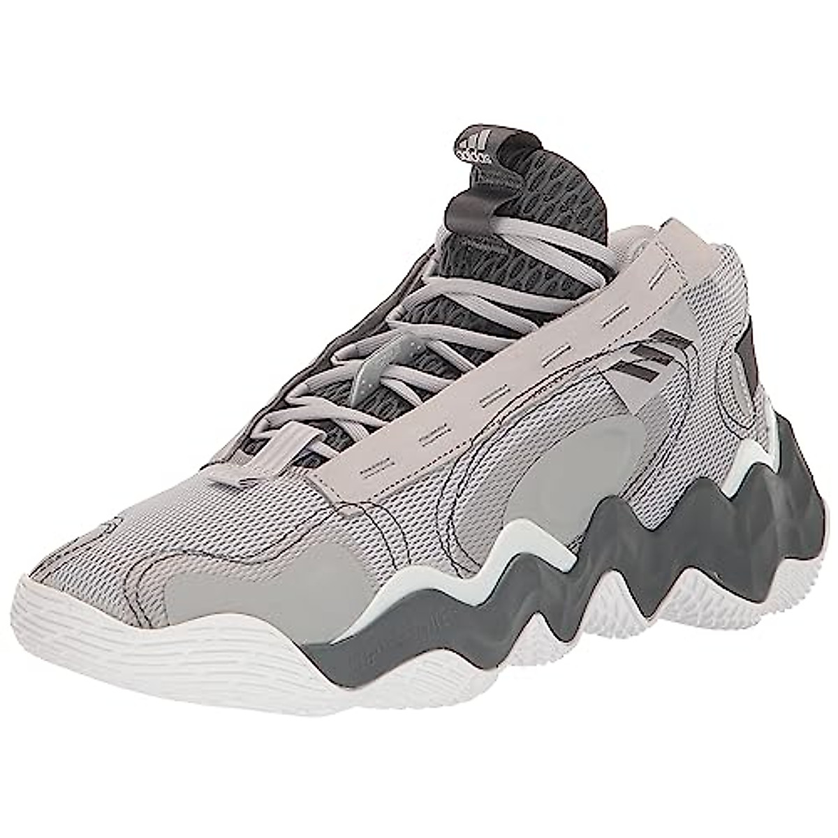 adidas Exhibit B Womens Mid Basketball Shoe, Grey/White/Team Dark Grey, 11.5