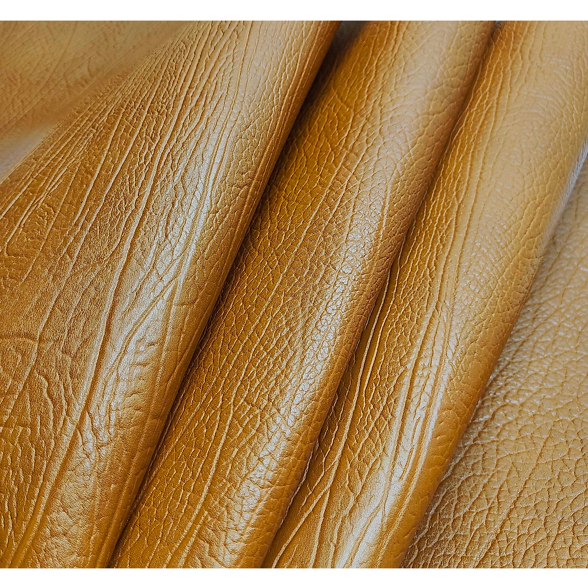 DOQN Bump Texture Genuine Leather Sheets 2.0mm Thick Plain Geometric Pattern Printed Leather Fabic for Craft & Hobby (Bark Pattern | Bourbon Brown, 6"x12")