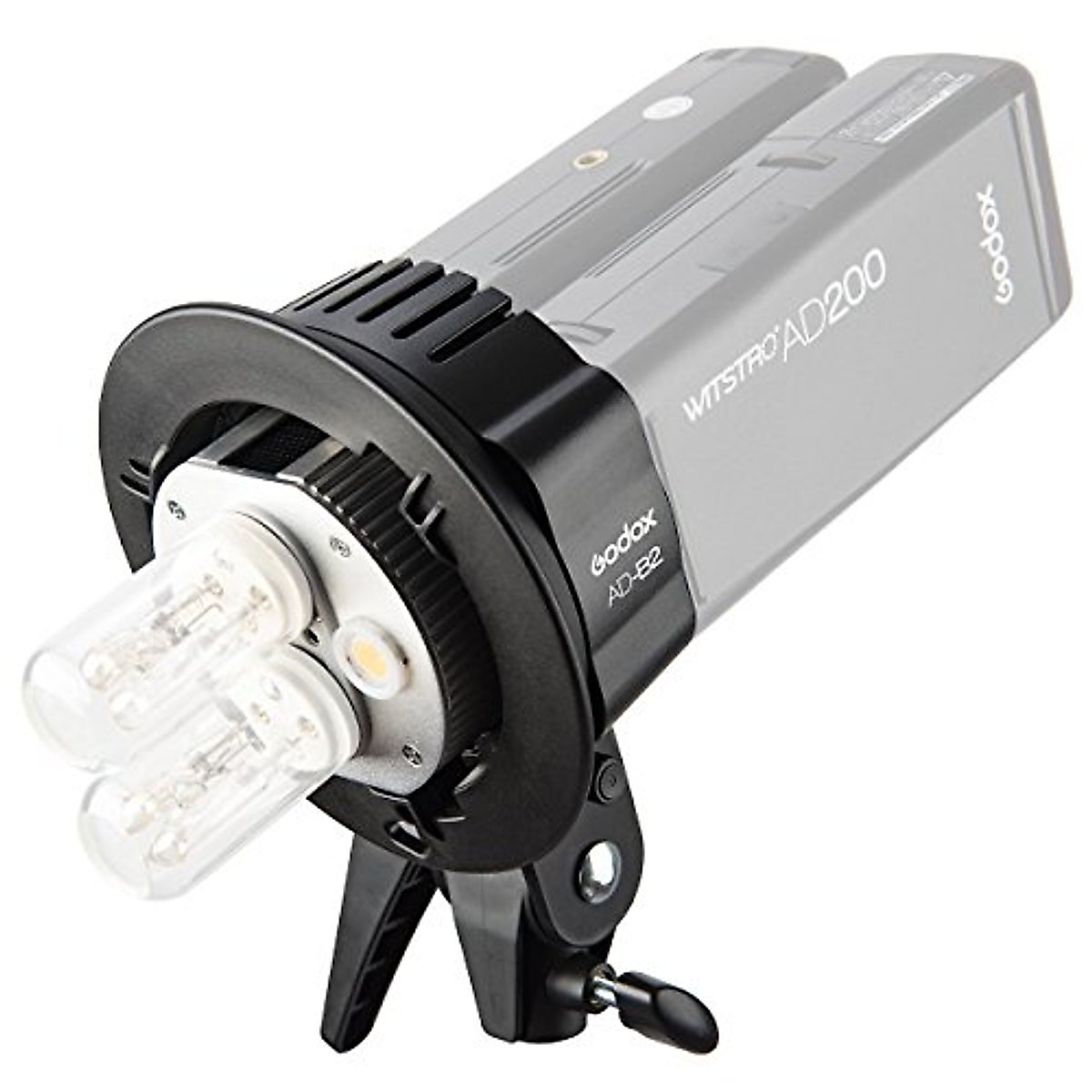 Godox AD-B2 Dual Power Twin Head Bowens Mount to Install 2 Godox AD200 or AD200 Pro Pocket Flash or Flashpoint eVOLV 200 TTL Modular Strobe Light Together to Achieve 400W Power Output