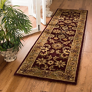 SAFAVIEH Classic Collection Accent Rug - 2' x 3', Black & Burgundy, Handmade Traditional Oriental Wool, Ideal for High Traffic Areas in Entryway, Living Room, Bedroom (CL244C)