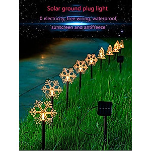 Christmas Tree Path Finder Stake Lights,Christmas Solar Lights for Outdoor Garden,Waterproof Ground Plug Lights Warm Decorative Light for Home,Garden,Yard,Xmas Festival Party Supplies (Snowflake)