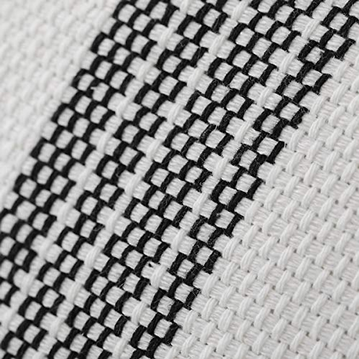 SEEKSEE Black and White Stripes Hand-Woven Rectangular Waist Throw Pillow Covers, Stylish Modern Minimalist Design for Sofa, Bedroom, Living Room(Lumbar 12 x 20 Inches,1PC)…