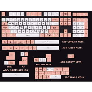 ONECAP DSA 145 Keys PBT, Dye-Sublimated Keycap Cherry MX Switch keycaps for Wired USB Mechanical Gaming Keyboard
